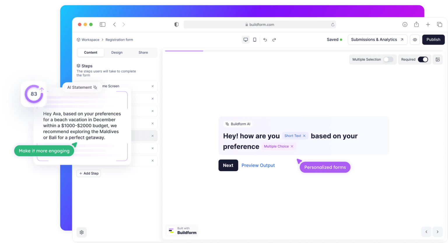 Buildform – AI powered forms